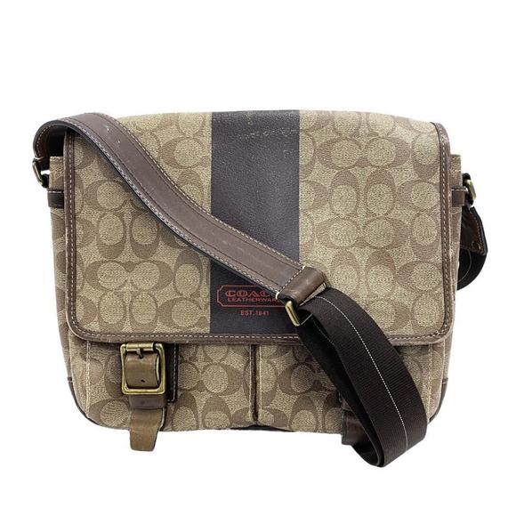 Coach | Bags | Coach 7077 Signature Shoulder Bag Brown Womens Z0005769 ...